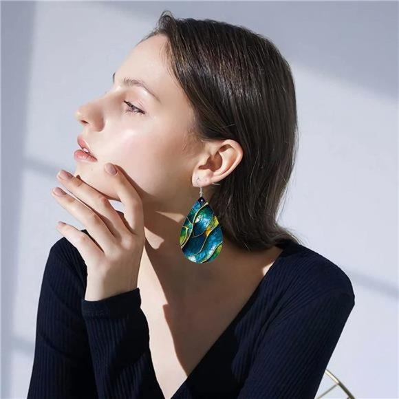 Jewelry | Y2k Goth Style Shell Texture Painting Teardrop Dangle ...